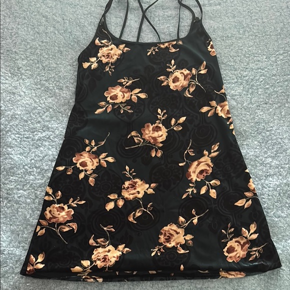 Expressions | Dresses | Expressions Green And Gold Floral Dress | Poshmark